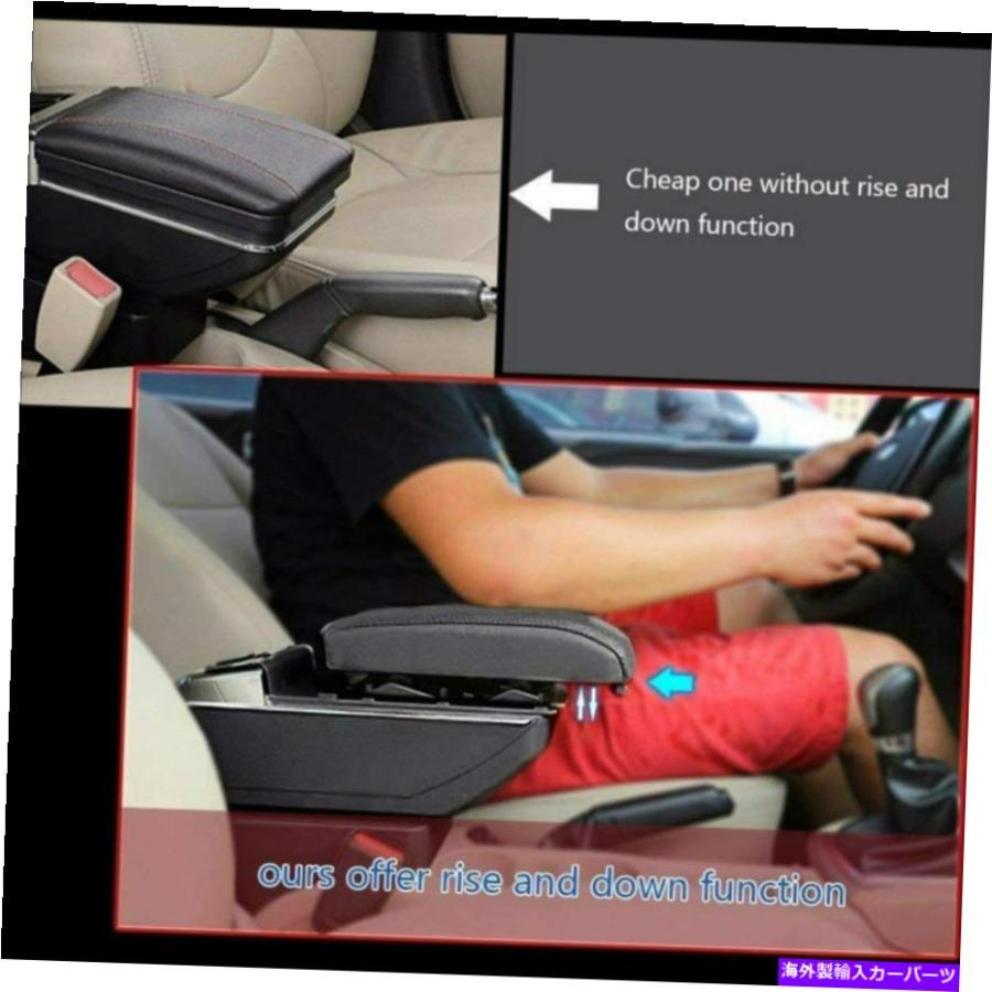 console part 日産キックハイエンド車肘掛けセンターコンソール7 USB LEDライトブラック for Nissan Kicks ...