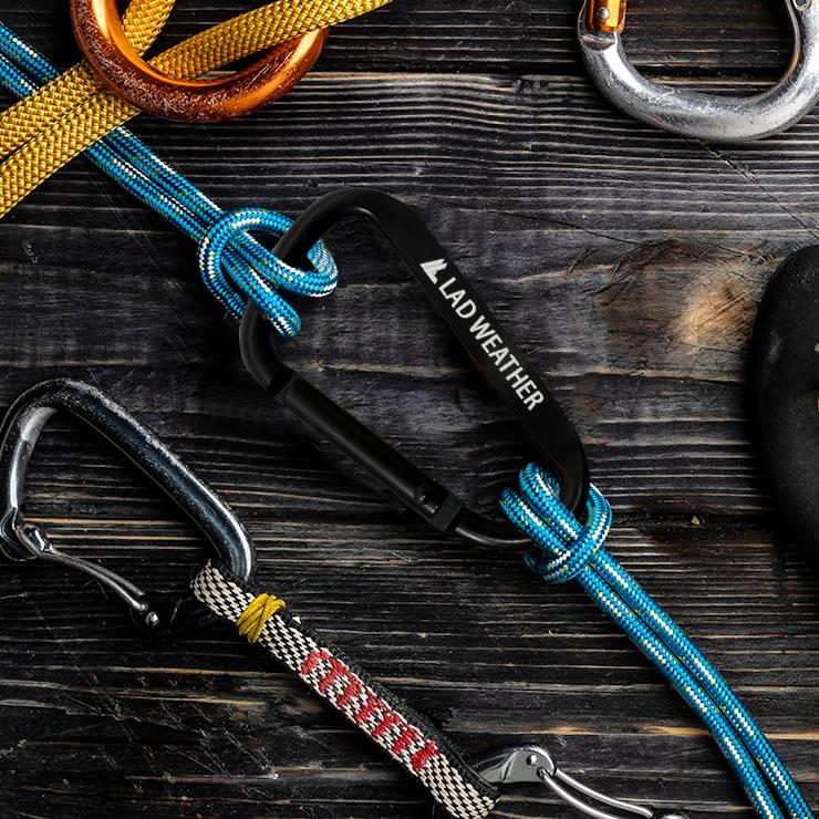 LAD WEATHER カラビナ キーホルダー 5個セット 軽量で錆びないアルミ製 小型カラビナ キャンプ用品 防災グッズ キーリング ...