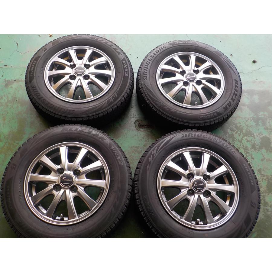 D13007 マナレイ ユーロテック ワゴンR アルト ムーヴ タント N−BOX 等 ブリザック VRX2 145/80R13 付き ...