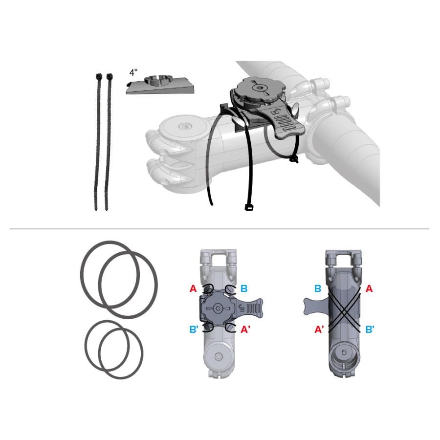 REC MOUNT +PLUS R+STEM1 BLACK レックマウントプラス (R+ / アールプラス) ステムマウント ブラック (※専用スマホカバーは付属しません) : コジー ...