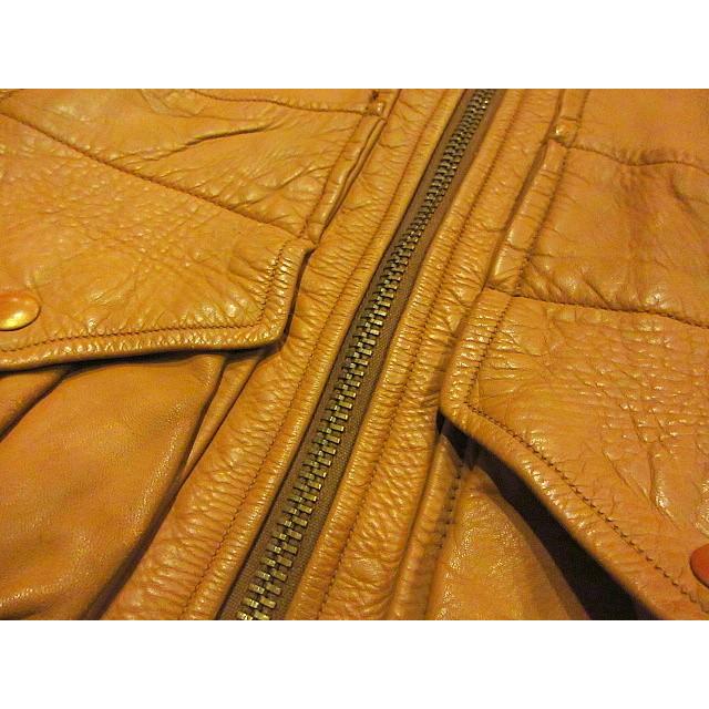 ビンテージ70's☆KOK 6ポケットレザージップアップジャケット茶 ビンテージ70's☆KOK 6ポケットレザージップアップジャケット茶