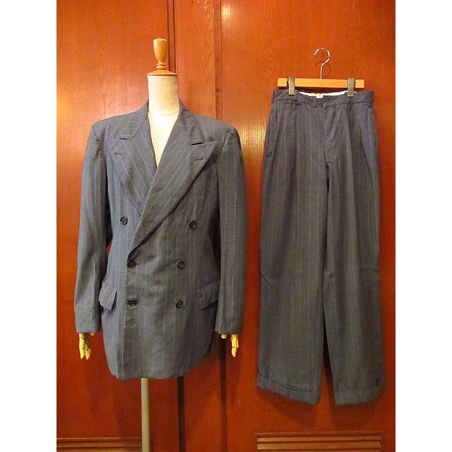 ビンテージ60's Andover CLOTHESピンストライプダブルスーツツーピースグレー37-W31 200916s3-m-suit ...