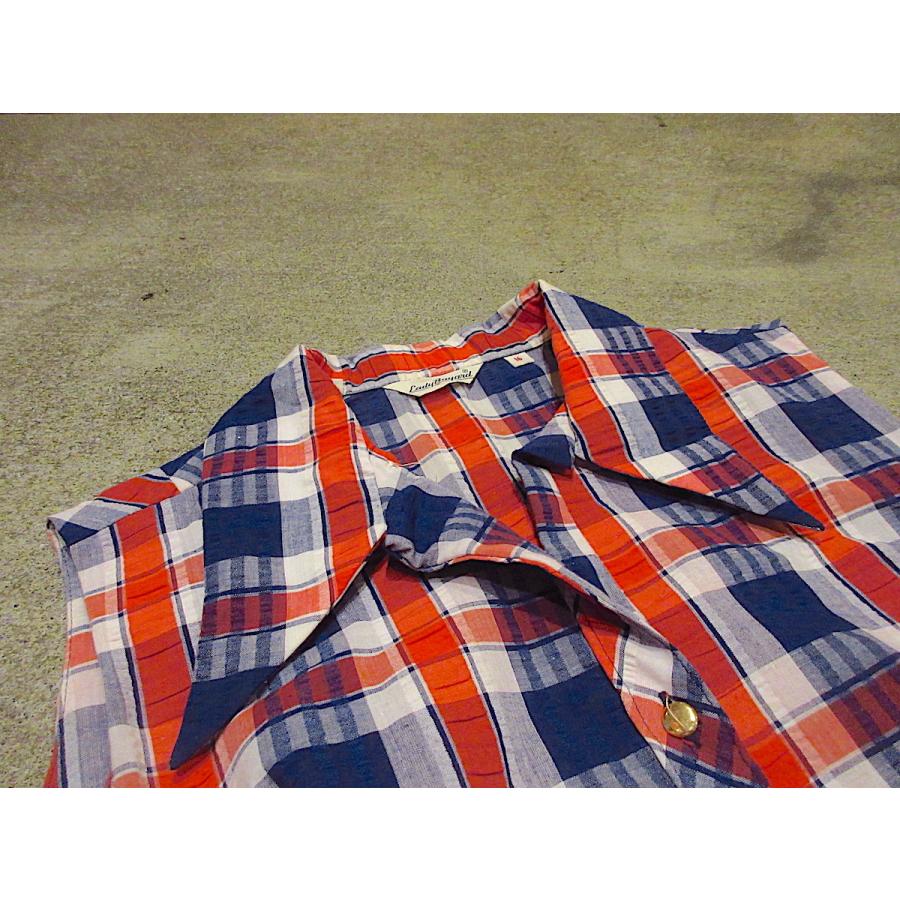 ビンテージ70's Lady Bayardチェックプルオーバーノースリーブシャツワンピースsize 16 210815r5-w-nsdrs古着 ...