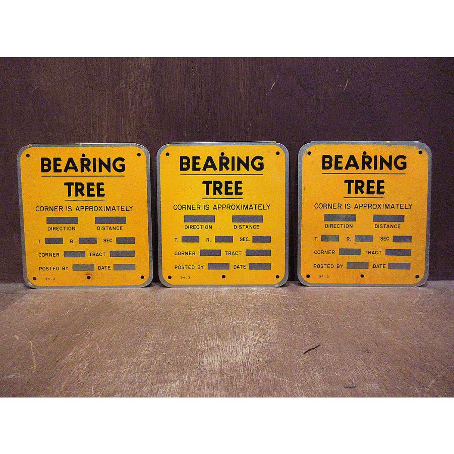 ビンテージ50’s アメリカフォレストサービスBEARING TREEティンサイン3点セット 230303k9-sign 1950s森林局看板 ...