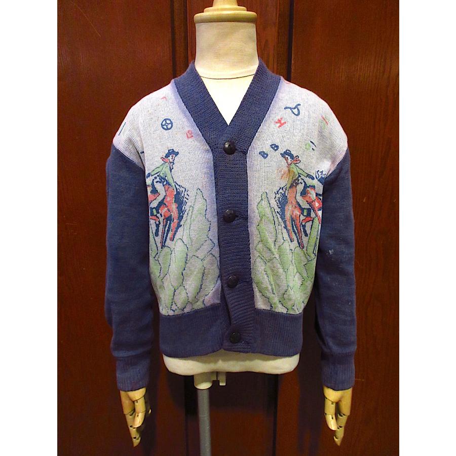 ビンテージ40's50's CAMPUSキッズウエスタンプリントコットンカーディガン 231026c8-k-cdg 1940s1950s子供服トップス古着 : 231026c8-k-cdg ...
