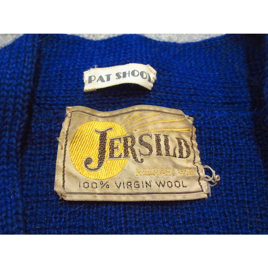 ビンテージ40's JERSILDレディースレターマンカーディガン青 240104i2-w-cdgブルーレタードウールニット : COZY ...