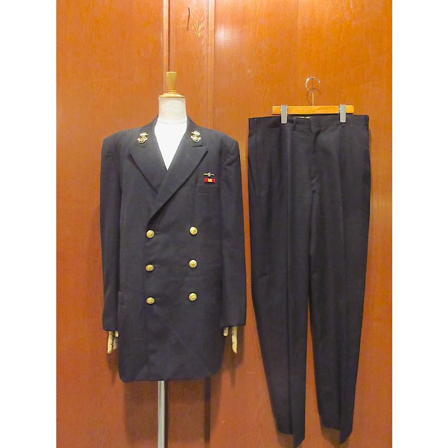 ビンテージ60's Novakoff Bros. U.S.NAVYユニフォームジャケット&パンツツーピース黒 241023z1-m-suit ...