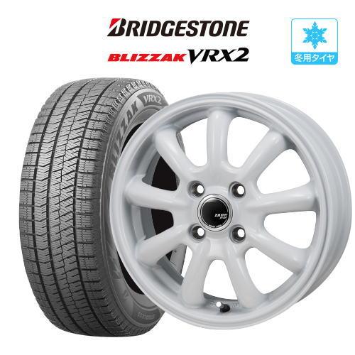 スタッドレス タイヤ ホイール 4本 14インチ 4穴 pcd100 ZACK JP-209 Limited Edition BRIDGESTONE ブリザック VRX2 155/65R14 ...