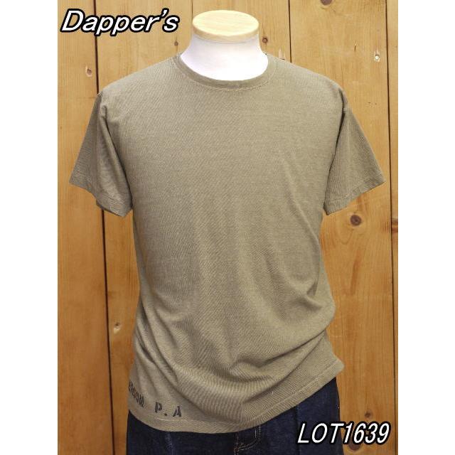 ダッパーズ 40's ミリタリーネック半袖Tシャツ ブラック オリーブ dapper's LOT1639 : CRAFT ヤフーショップ - 通販 - Yahoo!ショッピング