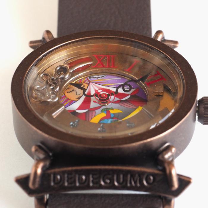 DEDEGUMO(デデグモ) 手作り 腕時計 旅廻 メンズ レディース / 京都 ハンドメイド ウォッチ ブランド ヴィーガンレザーベルト 日本製 クオーツ レトロ サーカス : クラフト ...
