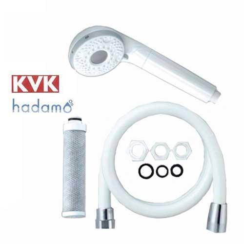 KVK ウルトラファインバブル浄水シャワーヘッド ZS370JSS-2 パールホワイト 浄水カートリッジ 白ホース1.6m 他社対応アタッチメント付 PZS370JS hadmo care ...
