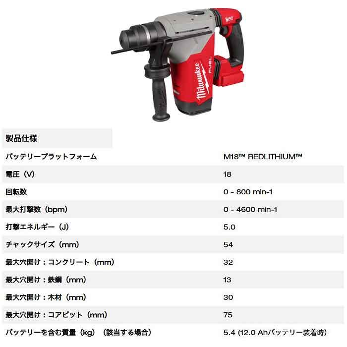 ミルウォーキー M18 FUEL 32mm SDS-PLUS ハンマードリル M18 FHPX-0X0 JP : クラシール - 通販 - Yahoo!ショッピング