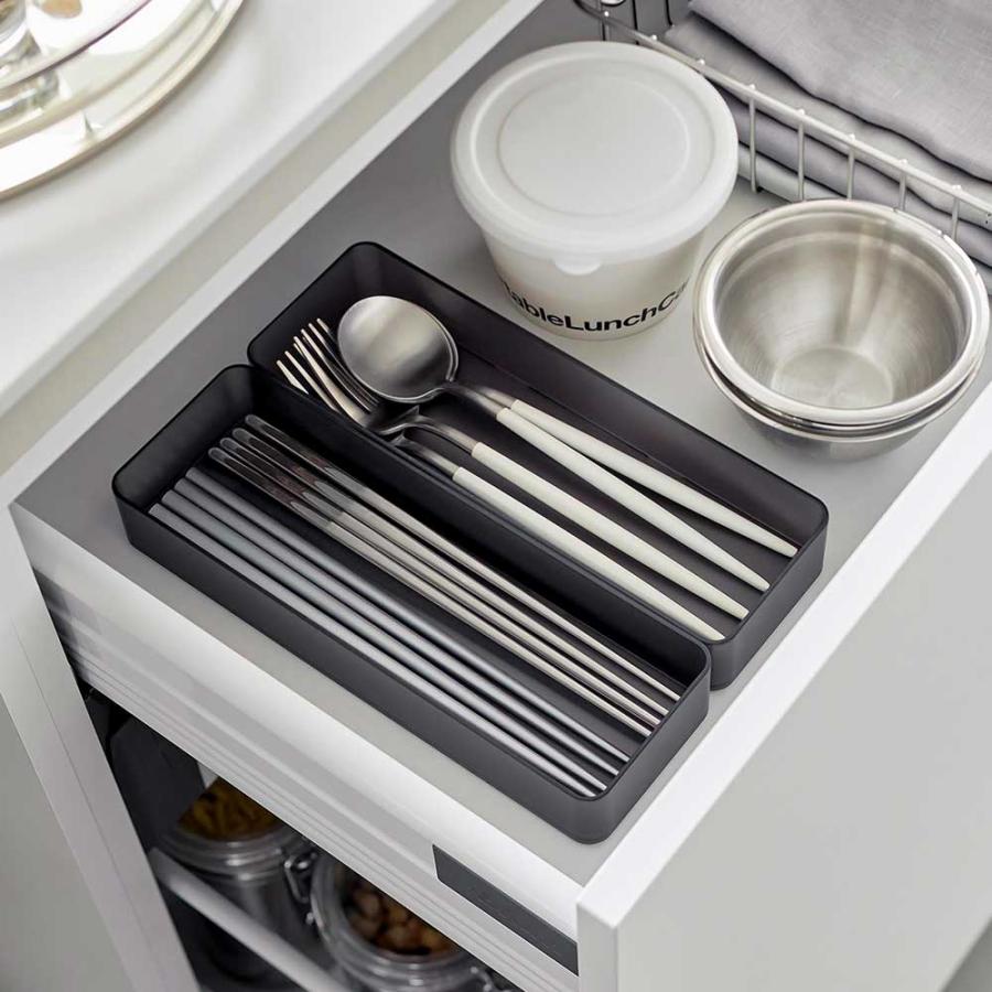 縦横重ねられる引き出し整理収納ケース タワー L 2個組 山崎実業 tower ホワイト ブラック 3644 3645 文具収納 カトラリーケース コスメボックス yamazaki : クラ ...