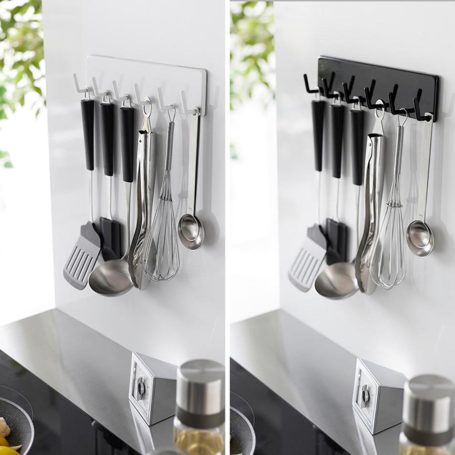 フィルムフックキッチンツールフック タワー 6連 山崎実業 tower ホワイト ブラック 2175 2176 壁面収納 浮かせる収納 yamazaki タワーシリーズ : クラシール ...