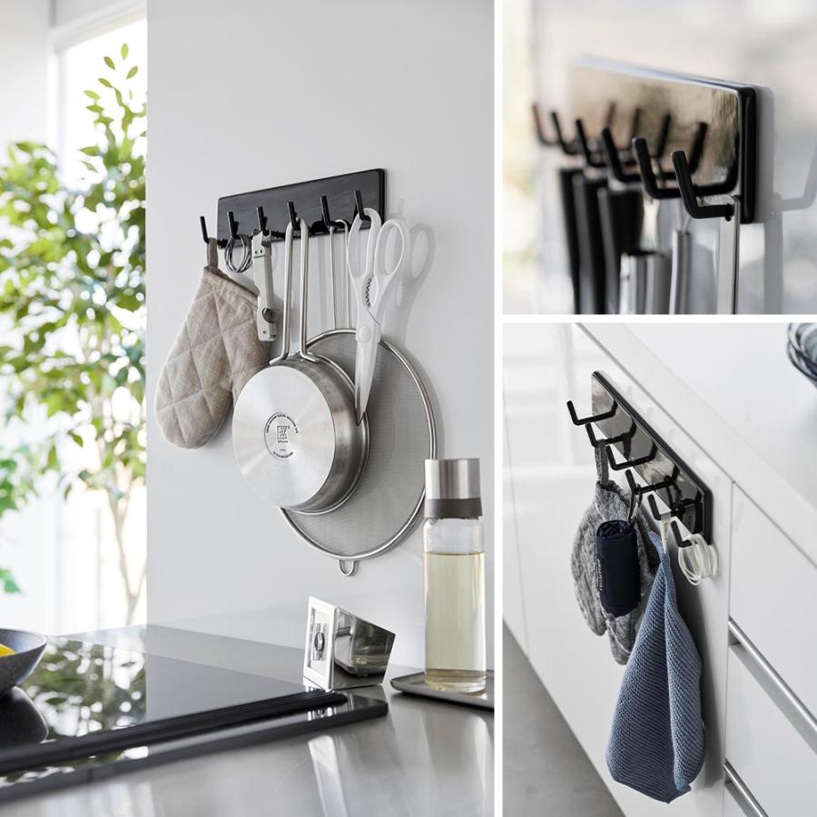 フィルムフックキッチンツールフック タワー 6連 山崎実業 tower ホワイト ブラック 2175 2176 壁面収納 浮かせる収納 yamazaki タワーシリーズ : クラシール ...