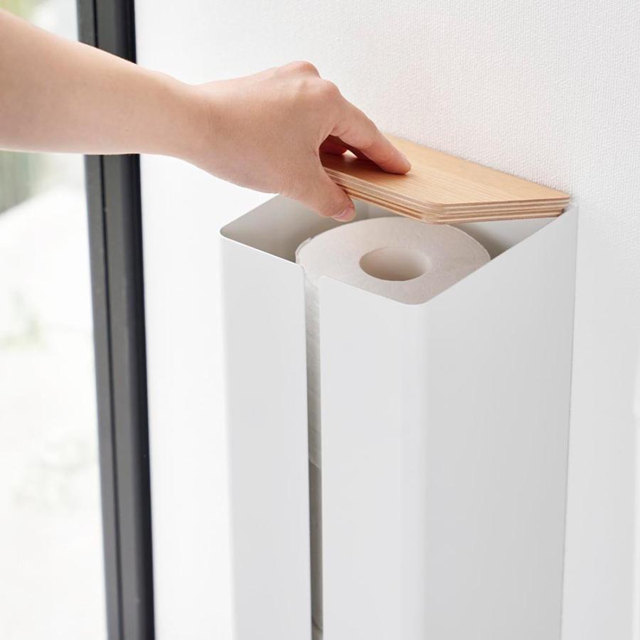 タワー tower 石こうボード壁 対応 隠せる トイレットペーパー ホルダー ホワイト 01993 ブラック 01994 トイレ サニタリー トイレ収納 山崎実業 YAMAZAKI : クラ ...