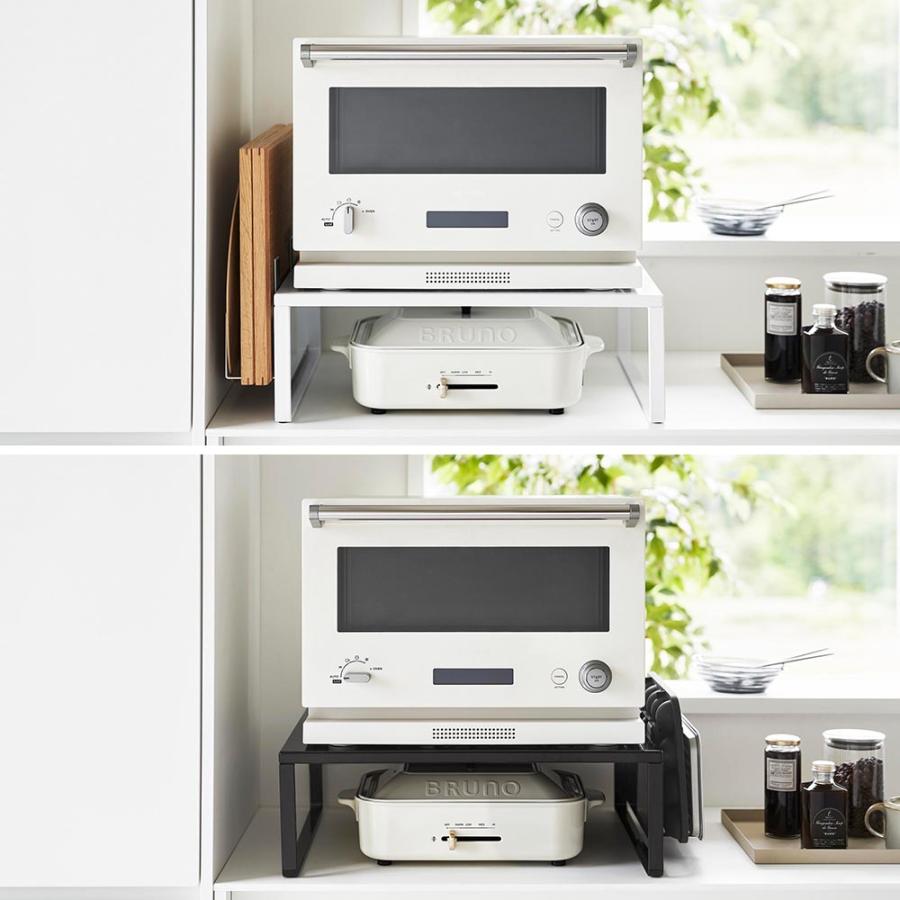 オーブンレンジラック タワー 山崎実業 tower ホワイト ブラック 1442 1443 ホットプレート カセットコンロ 収納 キッチン家電 yamazaki タワーシリーズ : クラシール ...