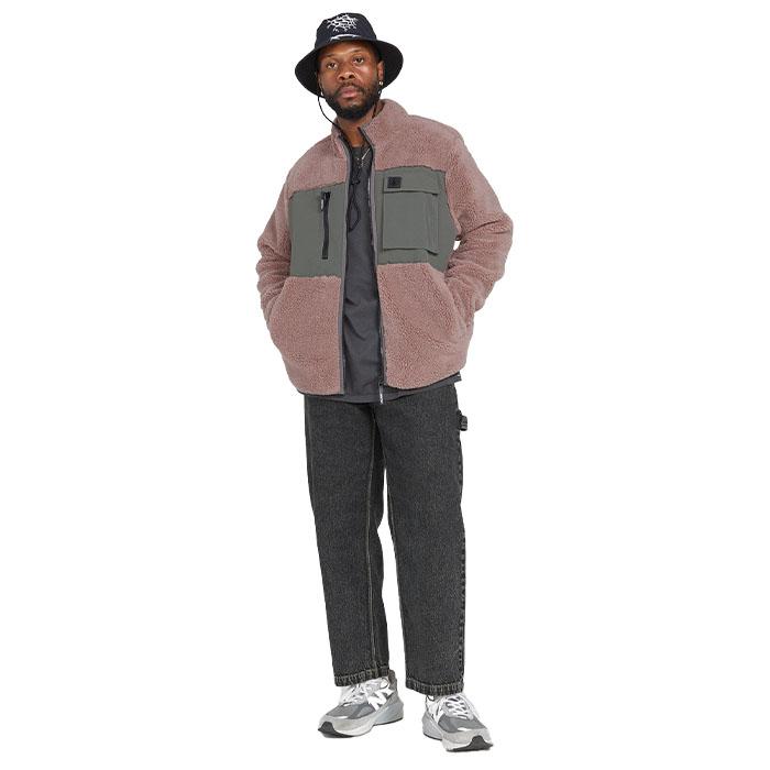 VOLCOM STORM STONE ZIP HOODIE ボルコム BORDEAUX BROWN ベスト フリース フーディー ストリート ...