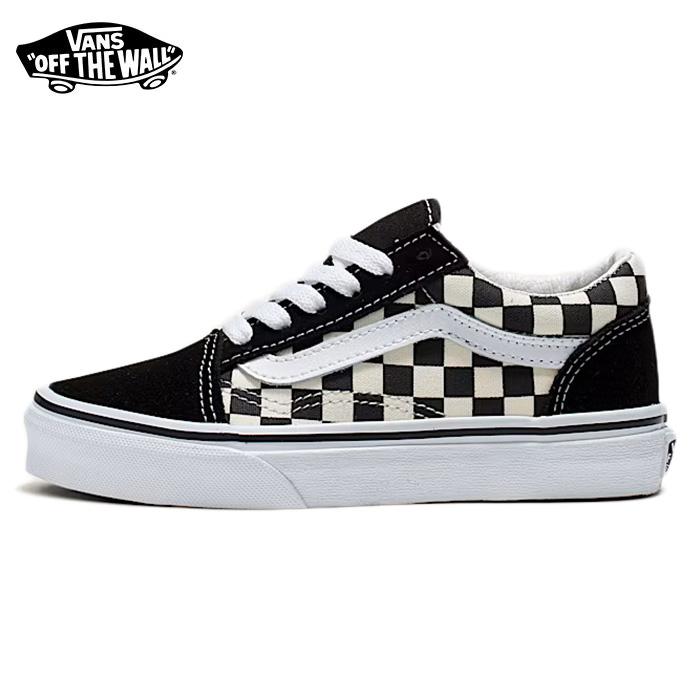 VANS（ヴァンズ） VANS KID'S OLD SKOOL PRIMARY CHECK BLK/WHT スニーカー バンズ キッズ ...