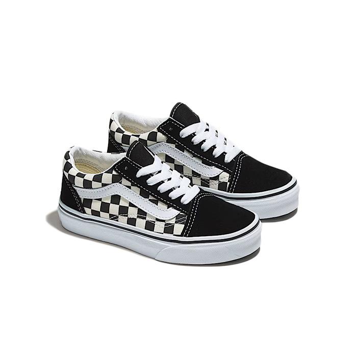 VANS（ヴァンズ） VANS KID'S OLD SKOOL PRIMARY CHECK BLK/WHT スニーカー バンズ キッズ ...
