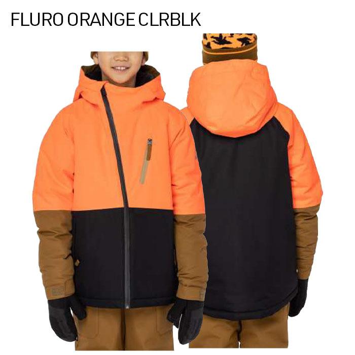 22-23 686 Boys Hydra Insulated Jacket ウェア FLURO ORANGE CLRBLK WHITE ...