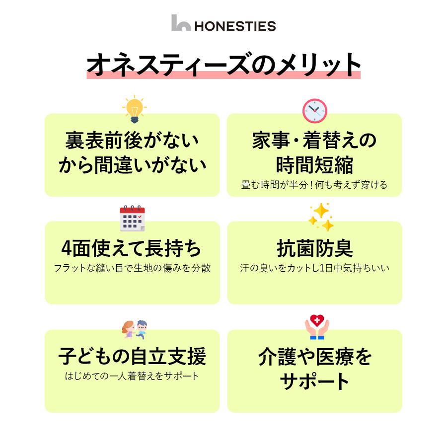 HONESTIES オネスティーズ インナー シャツ 肌着 男性 紳士 防菌防臭 前後 裏表なし リバーシブル 30 40 50 60 70代 ...