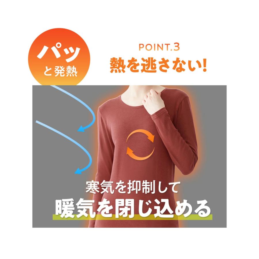 GUNZE グンゼ Tシャツ カットソー 長袖 レディース インナー 機能性 吸湿速乾 温かい 吸汗 速乾 汗対策 サラサラ 締め付けない 無地 ブランド メール便 : ブランド下着なら ...