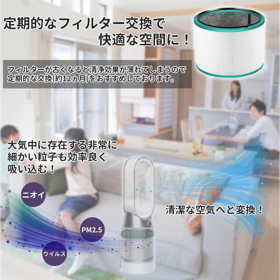 ダイソン対応 互換 交換用フィルター HP00/HP01/HP02/HP03/DP01/DP03 空気清浄機用 HEPA＋活性炭 脱臭 集じん 花粉 PM2.5 取付簡単 : クリエスト ...