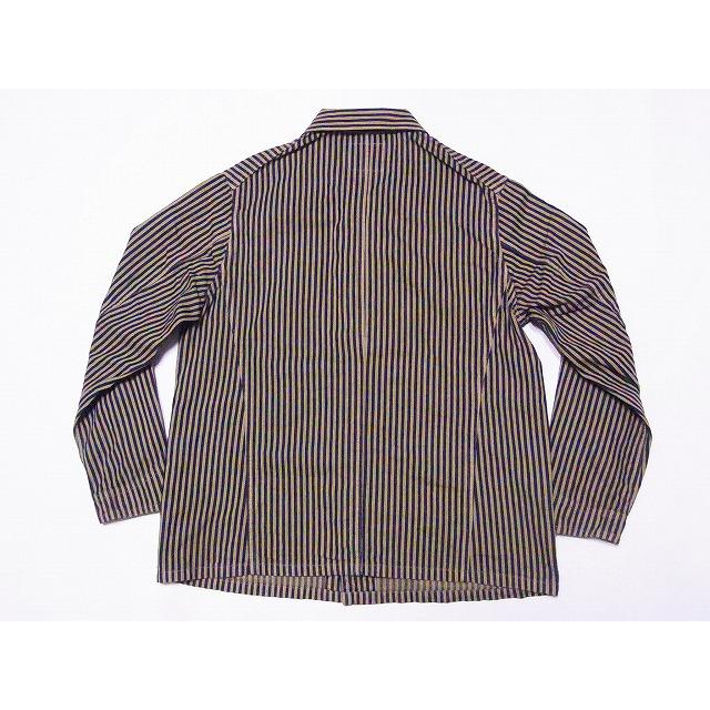 FULLCOUNT フルカウント カバーオール ブラウンヒッコリー 2015-7 Brown Hickory Chore Jacket ストライプ チョアジャケット (インディゴ×ブラウン ...