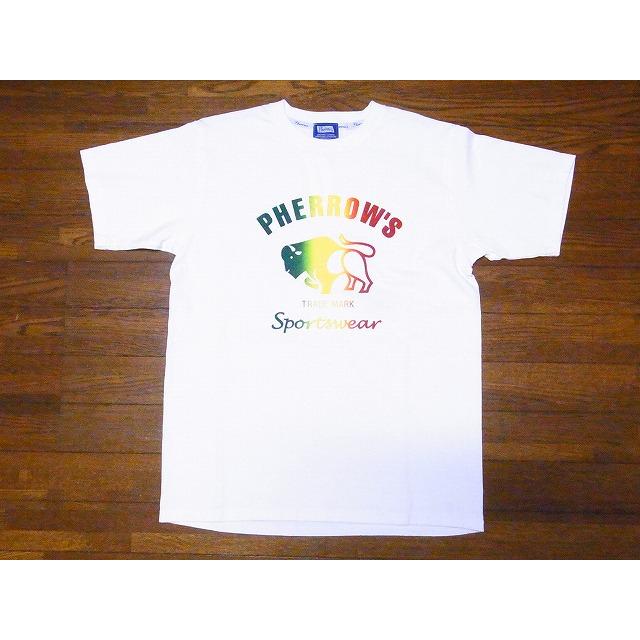 Pherrow's フェローズ Tシャツ 24S-PT2-G PHERROW'S Sportswear グラデーションプリント (ホワイト) : American Clothing Cream ...