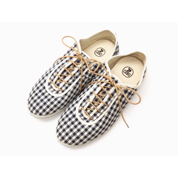 CEBO セボ 208PF ギンガムチェックスニーカー GINGHAM NAVY レディース 靴 セボのスニーカー :57733354 ...