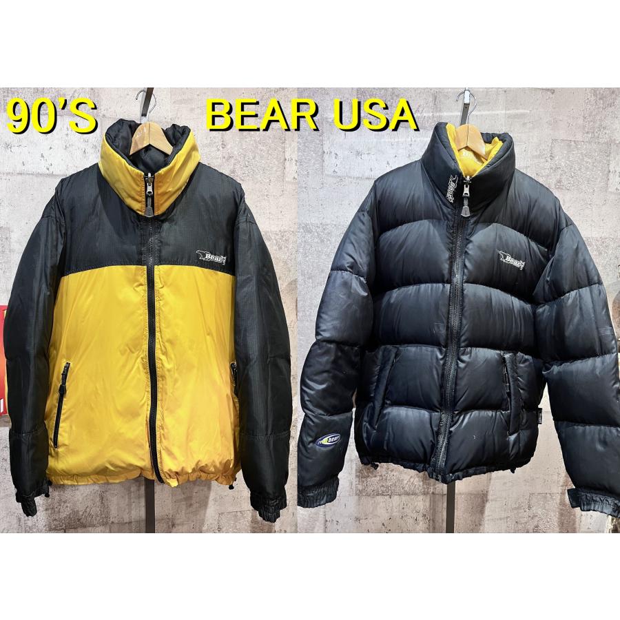 90'S Bear USA リバーシブル ダウンジャケット イエロー/ブラック S 大きめ ベア : out001bear54796211 : creep - 通販 - Yahoo!ショッピング