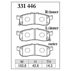 DIXCEL（ディクセル） EC331446 純正補修向けブレーキパッド EC typeフロント用 ホンダ JF1 JF3 NA N-BOX / N-BOX カスタム等用 : クレール ...