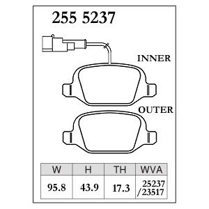 DIXCEL M2555237 ブレーキパッド M type ミト 955141 955142 95514P 955143 (TRW製キャリパー) リア用 : クレールオンラインショップ ...