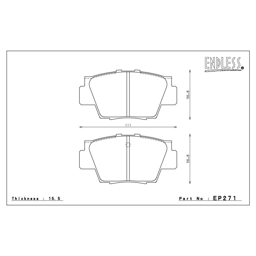 ENDLESS（エンドレス） ENDLESS EP271SR01 ブレーキパッド SR01 EK9 シビック(TYPE-R) NA1 NA2 NSX(NSX-R含む) リア用 ロースチール ...