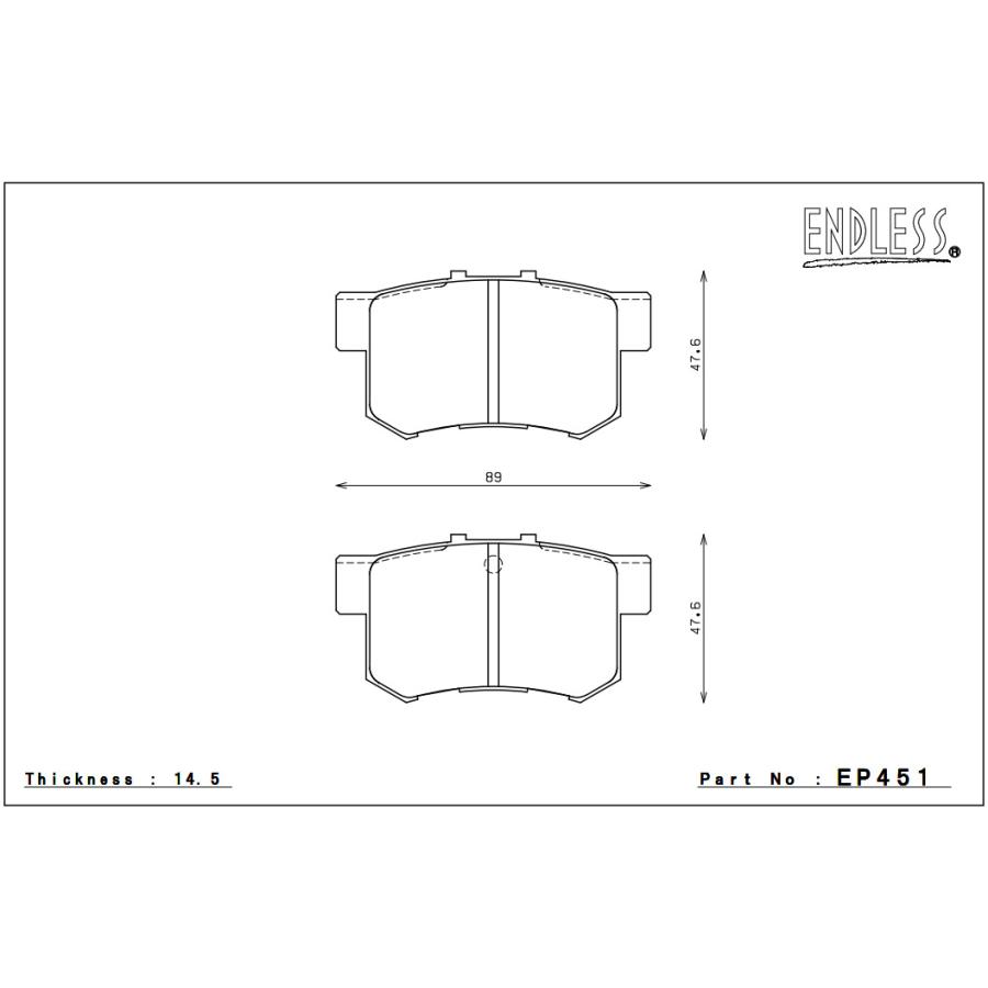 ENDLESS（エンドレス） ENDLESS EP451SR01 ブレーキパッド SR01 AP1 AP2 S2000 リア用 ロースチール スポーツパッド ホンダ : クレールオンライン ...