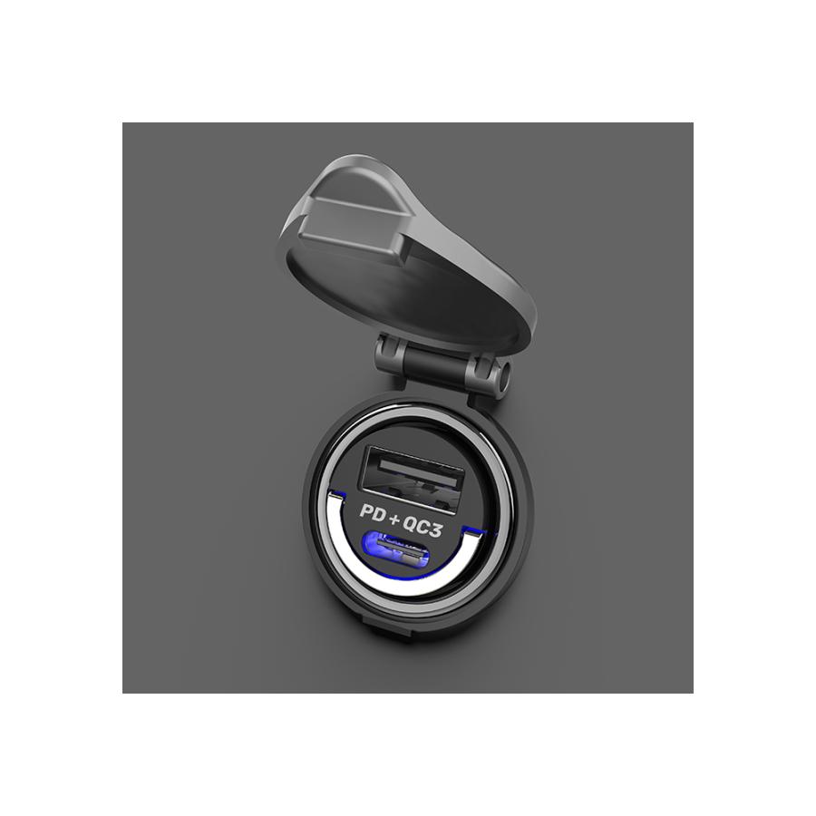 Kashimura カシムラ DC-037 DC-PD20W USB 2ポート QC3 自動判定 コンパクト DCソケット-USB変換器 USB-A Type-C スマホ タブレット 充電 ...