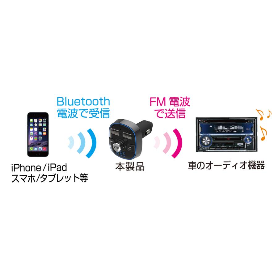 Kashimura（カシムラ） KD-210 Bluetooth FMトランスミッター フルバンド USB2ポート 4.8A 自動判定 スマートフォン iPhone : クレールオンライン ...