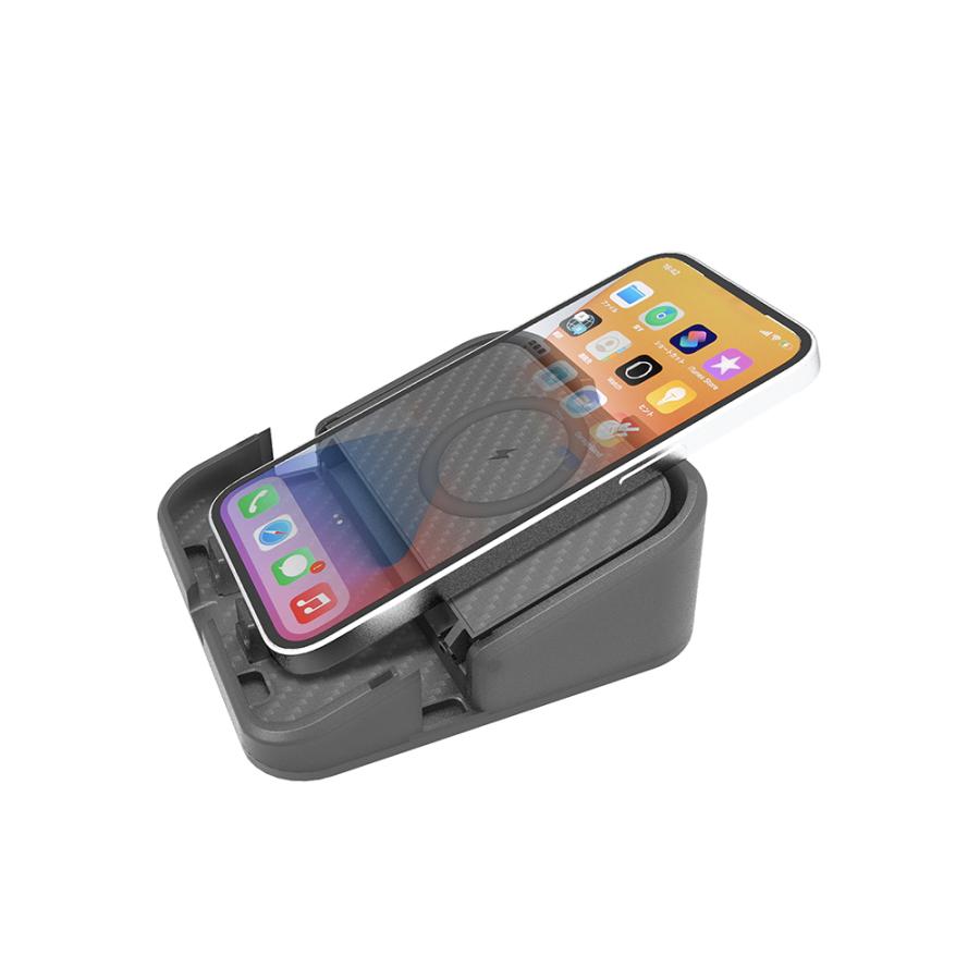 カシムラ KW-49 ワイヤレス充電 スマホスタンド 横置き対応 角度調節 急速充電対応 iPhone android 携帯 カーボン : kashimura-kw-49 : クレール ...