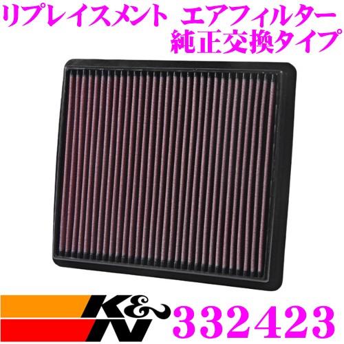 K&N 純正交換フィルター 33-2423ダッジ JC 用リプレイスメント ビルトインエアフィルター純正品番:04891916AA対応 ...