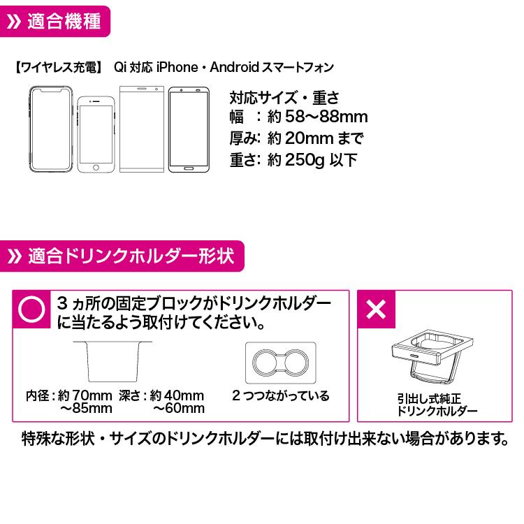ペルシード PPH2307 Qi対応 スマホホルダー ドリンクイン 自動開閉 ロングアーム 横置き対応 ドリンクホルダー取付 iPhone Android : クレールオンラインショップ ...