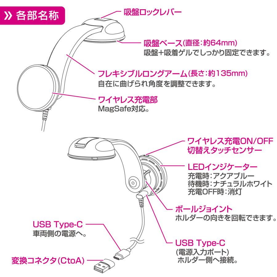 ペルシード マグネットスマホホルダー Qi2対応 フレキアーム吸盤 PPH2542 スマホホルダー フレキシブルアーム 横置き対応 : クレールオンラインショップ - 通販 - Yahoo ...