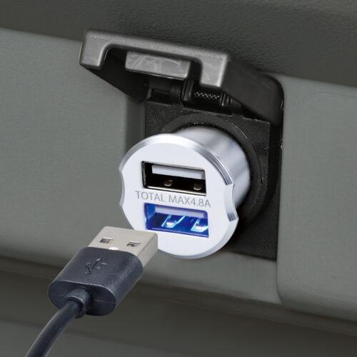 SEIWA セイワ F326 DCアルミパワープラグUA×2 ホワイト USB Type-Aポート2つ USBポート タイプA 増設 車載用 充電器 カーチャージャー :seiwa-f326 ...