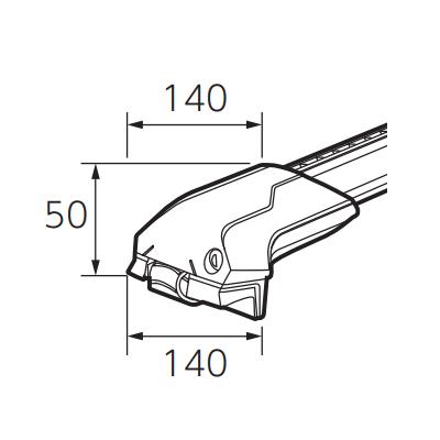 THULE Thule Edge Raised Rail 7204 スーリーエッジレイズトレール ルーフレール付き車両用 システムフット ...