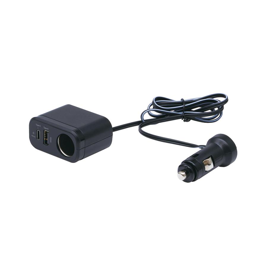 YAC（自動車用アクセサリ） ヤック シガーソケット カーチャージャー ZE-104 PD30W＋USB＋ソケット セパレート 充電 高速充電 収納 PD30W USB Type-A Type ...