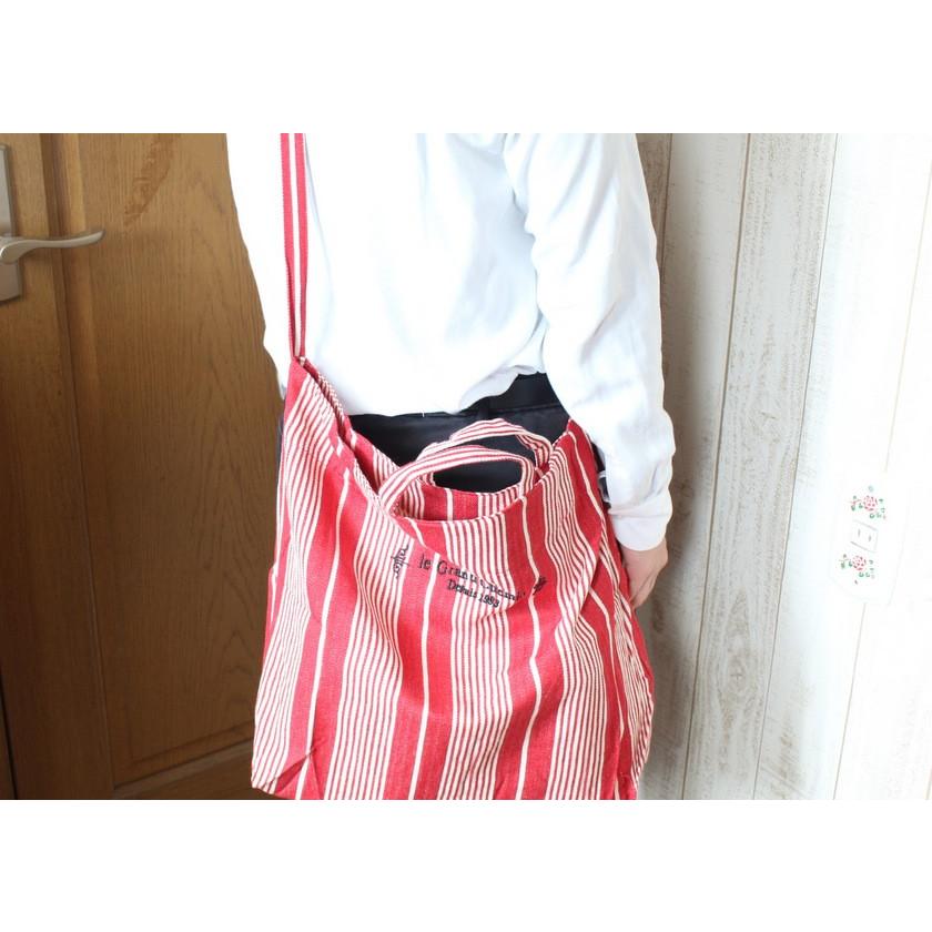 Many（食器） マニー グランシュマン 布製品 ティッキングストライプ マルシェバッグ(レッド) : クレッシェンド - 通販 ...