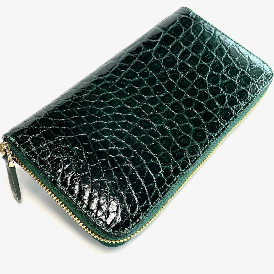 クロコダイル長財布 メンズ財布 2285 総一枚革 シャイニング 本物 ワニ革 レディース 財布 ラウンドファスナー ディープグリーン : 2285 : クロコトライド - 通販 ...