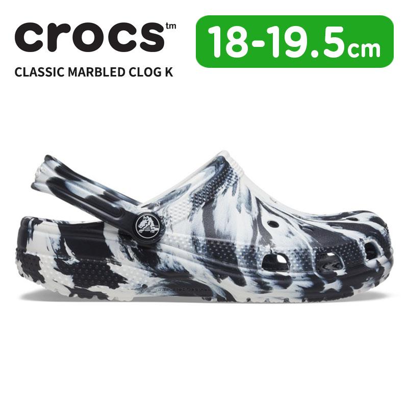 crocs（クロックス） [B]クロックス キッズ サンダル クラシック クロッグ K Classic Marbled Clog K ブラック ...