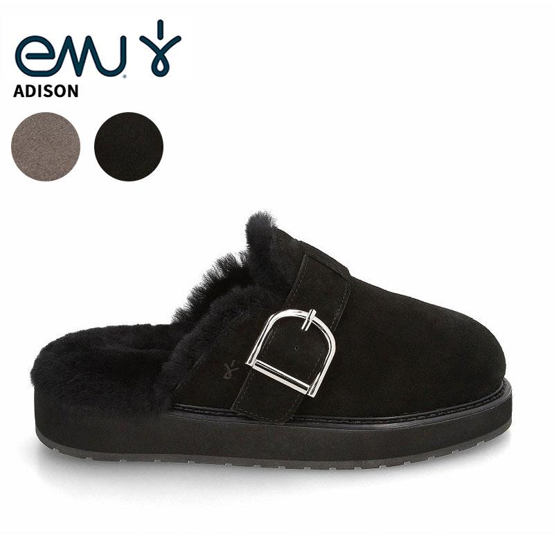 エミュー レディース 厚底 シューズ EMU アディソン Adison 秋 冬 靴 ボア サボサンダル 防寒 シープスキン W13265 EMU Australia（エミュ オーストラリア） エミュー レディース 厚底