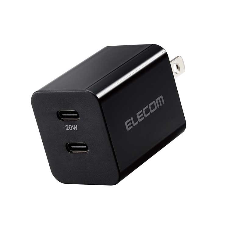 ELECOM エレコム USB Type-C 充電器 PD 対応 最大出力20W タイプC ×2 iPhone iPad Air Galaxy Xperia AQUOS OPPO ...